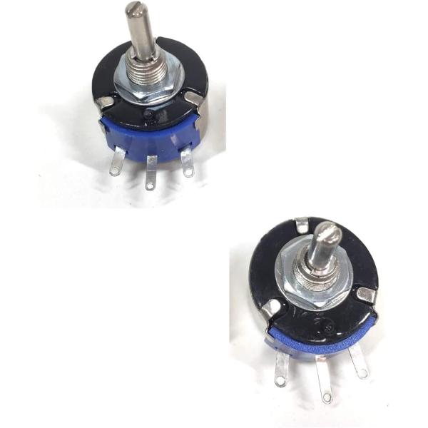 ・電流・電圧を調節するための可変抵抗器（ポテンショメータ）です。音量のボリュームなどに使用します。・ステレオ、ラジオ、アマチュア無線などの自作をする方におすすめです。・サイズ(約)：（つまみ軸径）4mm　（全体）幅23mm　高さ35mm・セ...
