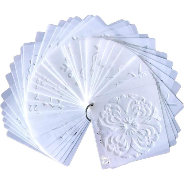 ・「商品説明」３６種類の美しい曼荼羅（マンダラ）模様のステンシルテンプレートです。・「再利用可。」水洗い可能で、繰り返しご利用できます。高品質で環境に優しく、しなやかで丈夫な薄型のプラスチック素材を採用しており、耐久性・柔軟性に優れていて、...