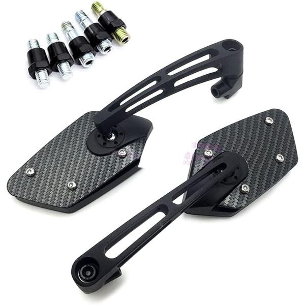 バリエーションコード : 2B4SRO1HG5・バイクミラーは、カラバリ豊富な5色から選べるバイク用カスタムパーツ。原付、ビッグスクーターやスズキ、カワサキ、ヤマハなど車種を選ばない汎用性の高さが特長。ステーとミラー接合部分が中心からずれて...