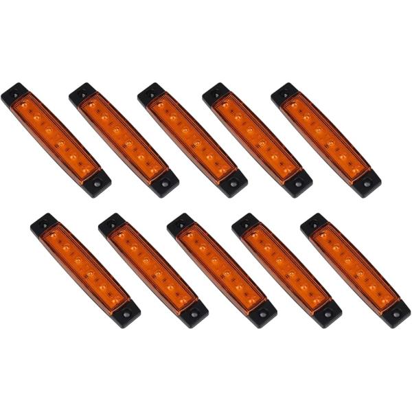 バリエーションコード : 2B8CNQXYVK・商品内容：LEDサイドマーカー イエローカラー（アンバー色です） 10個セット・部品内容：6連LEDマーカー本体に固定用両面テープ及びビスが付属しております。・外寸法：幅10cmx奥行2cmx...
