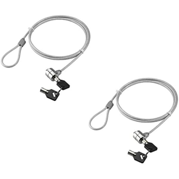 シンプルで使いやすいノートパソコン用ワイヤーロックです。お得な２個セット。ノートパソコン盗難防止対策に。会社の職場やその他施設でノートパソコンを使う際の盗難防止に役立つノートパソコンワイヤーロックです。ノートパソコンを置いたまま離席する時の...