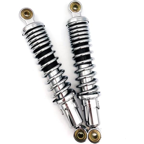 ・v ホンダ ヤマハ スズキ バイク 用 280mm メッキ リアサスペンション の左右set 純正タイプ 汎用 社外品 です。・v シルバー メッキ の仕上げに塗装したクールで美しいサスペンションに仕上がっております。v 劣化したリアサス...