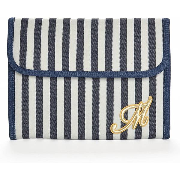 バリエーションコード : 2B65C4WDYI・デニム地にイニシャルがついた 母子手帳 マルチケース です。インディゴ、ストライプに２タイプよりご選択できます。・じゃばら式なので開けやすく、中身もがばっと引き出せるので収納も便利です。カード...