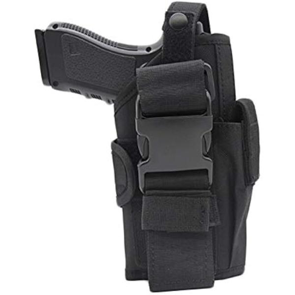 バリエーションコード : 2B6I8KU8TD・600D（デニール）の高密度・高耐久ナイロン素材を使用した、レッグホルスター左足用です。2本のベルトで太ももにしっかり固定可能。ハンドガンサイズならほとんど入る優れものです。・太もものベルトは...