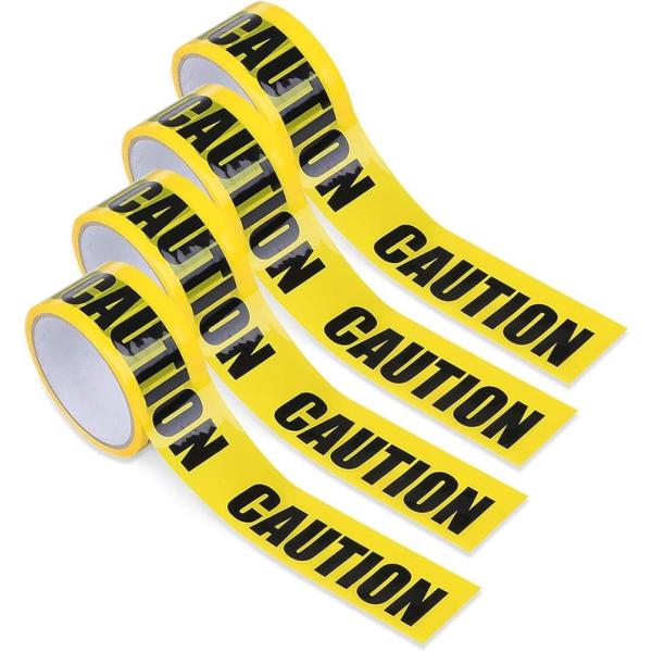 バリエーションコード : 2B6PPFPUDH・サイズ　幅4.8ｃｍ・長さ25ｍ・内容量　4本セット・原材料　OPP・イエローベースにブラックの警告文などが記された、視認性の高いテープです。・イベントスペースの立ち入り禁止区域の警告・駐車場...