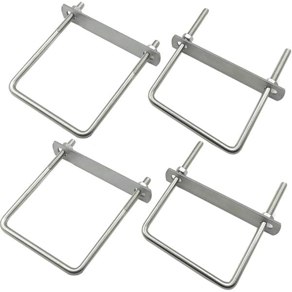 バリエーションコード : 2B6WPGN9WV・角パイプ100ｍｍタイプ 4個セットです。穴を開けずにアルミ柱への固定ベースを作れる、 コ型ステンレスボルト4個セットです。・防犯ライトや物干しベース、目隠し、日よけ、加工しやすい木材への変換...