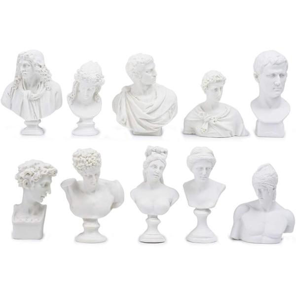 バリエーションコード : 2B6NXXU43C・手のひらサイズでどこへでも持ち運べるフィギュア。デッサンの練習、インテリア雑貨、オブジェ、撮影小道具などにおすすめの石膏像風ミニチュアレプリカのセットです。精巧に作られた樹脂製の胸像です。・場...