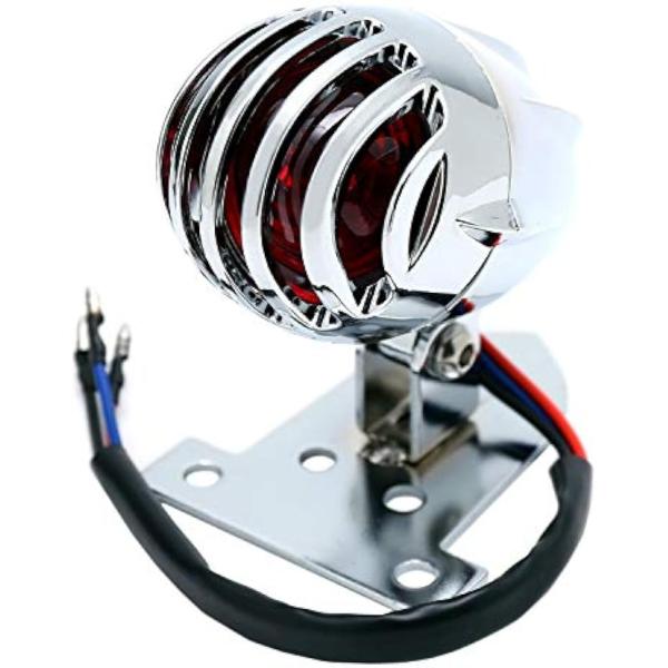 砲弾形テールランプ、レンズにガード付き、汎用のカスタムパーツです。ウインカーやミラー、フェンダーなどの交換に合わせて、カスタム感アップ。アメリカン、カフェレーサー、モタード、トラッカーなどのカスタムに多数ご利用いただいております。仕様サイズ...