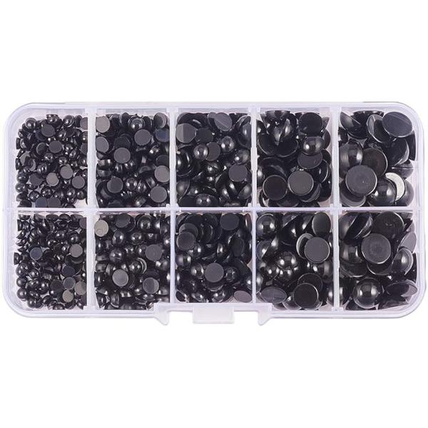 バリエーションコード : 2B89JQH3Q3・フェルト羊毛などの動物作品、様々人形、テディベア、ドール、おもちゃやぬいぐるみなど適用されるさし目とさし鼻です。・サイズ：直径約4mm、200個；直径約5mm、200個；直径約6mm、200個...