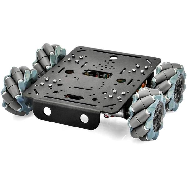 ・「次世代のメカナムホイール、動作自由」本ロボットカーは最先端の4輪駆動のメカナムホイール（80mm）を搭載した台車ロボットです。メカナムホイール（英：Mecanum Wheel）とは従来の車輪と違って、ロボットを前後の移動だけではなく、左...