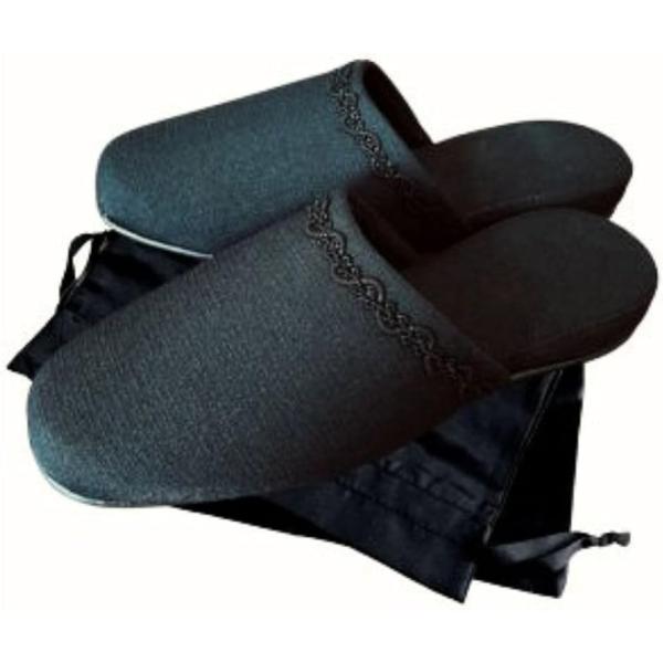 メイン素材: ポリエステル表地: ジャカートきちんとしたシーンに似合う 黒 お受験 スリッパ で足元からきちんと感を演出できます。お受験だけでなく、 卒業式 卒園式 入学式 入園式 参観日 面接 冠婚葬祭 にもご利用いただけます。収納袋 付...