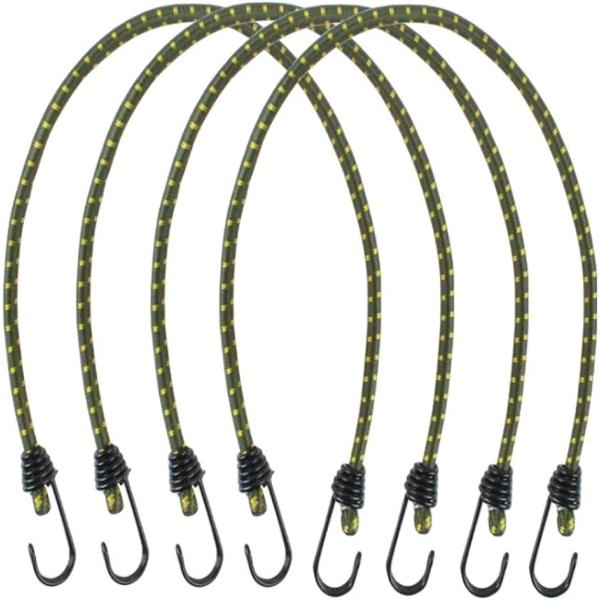 「弾力性の高いゴムコード」テントやタープの設置にお使い頂けるストレッチコード4本セットです。コードは弾力性が高く、風の振動を吸収しますのでサンシェードもしっかり張ることができます。「フック付きで取付簡単」両端にはフックがついているため固定や...