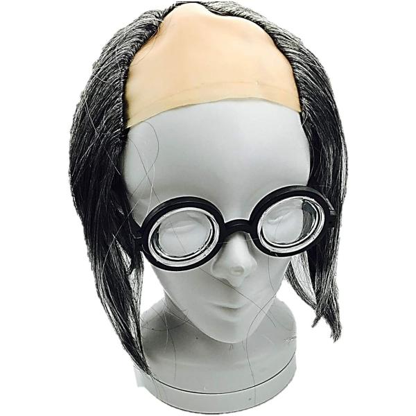 ・商品内容：ハゲ かつら　ビン底めがね・素材：ポリエステル、プラスティック・サイズ：フリーサイズ（ウィッグはゴムで伸縮しますので、お子様から大人の方までお使いいただけます。）・活躍シーン：スキンヘット 博士 大学 教授 科学者 バック トゥ...