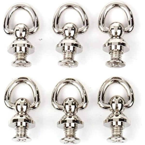 ・ウォレット、ベルト、スマホケースなどに取り付ける金具6個セット・お財布やパスケースだけでなく、使い方は自由自在。お手持ちの革小物を使いやすくオシャレに変身させます。・ハトメ金具に直接取り付けることもでき、マイナスドライバーだけで簡単装着。...