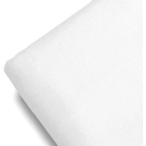 バリエーションコード : 2B85UI2VXV・天然素材 綿麻（コットンリネン）無地 生地 純白 white 無地布 きれ 服飾 お手製 手作り ＤＩＹに・サイズ：150cmx３m　重量：約870グラム　厚み：やや薄手〜普通・切り分けた状態...