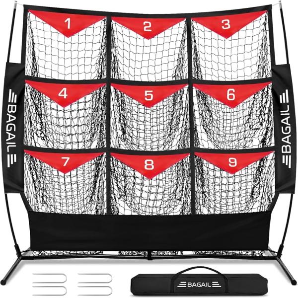 バリエーションコード : 2B904DQJ5K「精度向上のための9つのターゲットポケット」フットボール用投げネットは、クォーターバックのパス精度や投球スキルを向上させるために設計された革新的な9つのターゲットポケットを搭載しています。各ポケ...