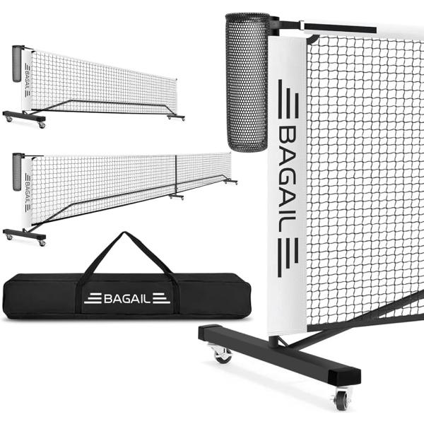 バリエーションコード : 2B9DHYSX5U「6.7Mまたは3.35Mのピックルボールネット」 - BAGAILの最新のポータブルピックルボールネットには、フルサイズ（高さ0.9Ｍ x 幅6.7Ｍ）のUSAPA規格ネットと幅3.35Ｍのハ...