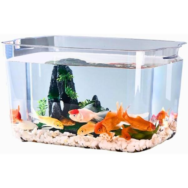 「おしゃれな水槽」金魚やエビ、多肉植物、サボテンなど様々な生物や植物を美しく飾れます。インテリアにも活用でき、お部屋の雰囲気を一層引き立てます。「割れにくい高品質素材」高品質PET素材を使用しており、ガラスのような美しい透明感で割れにくいで...