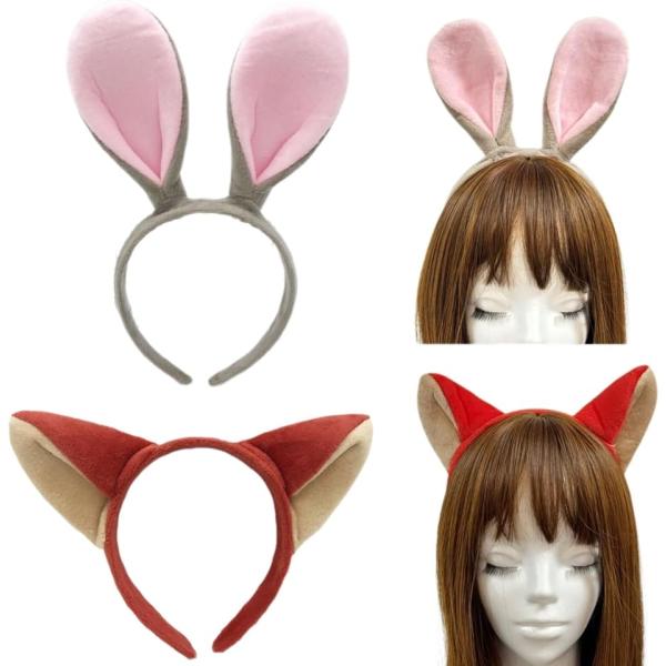 あの夢の国のキャラクターになれる。 かわいいキツネ＆ウサギのカチューシャセットです。親子や友だち、恋人とペアでつければ、簡単に動物世界のスターたちに変身できちゃいます。頭につけるだけで手軽にイメチェンできるので、コスプレ初心者さんにもぴった...