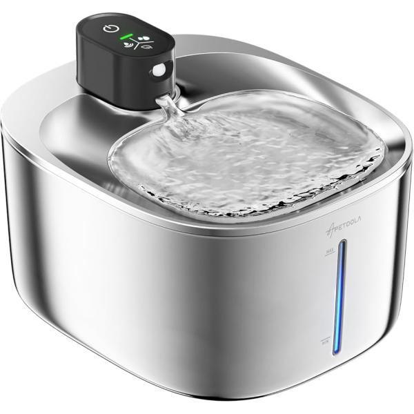 「コードレス給水器」水飲み器はコードレスポンプを採用され、ペットがコードをかじる心配がありません。4000mAhの充電式バッテリーを内蔵、フル充電すると最大60〜 100日間使え、停電時も心配ありません。庭、リビング、キャットタワー、キャッ...