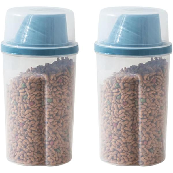 バリエーションコード : 2B985YSI5D「ペット用フードストッカー」ペットの食事管理をサポートする便利なアイテムです。1，000mlの容量があり、猫や小型犬のフードを効果的に保存できます。2個セットなので、複数の種類のフードを別々に保...