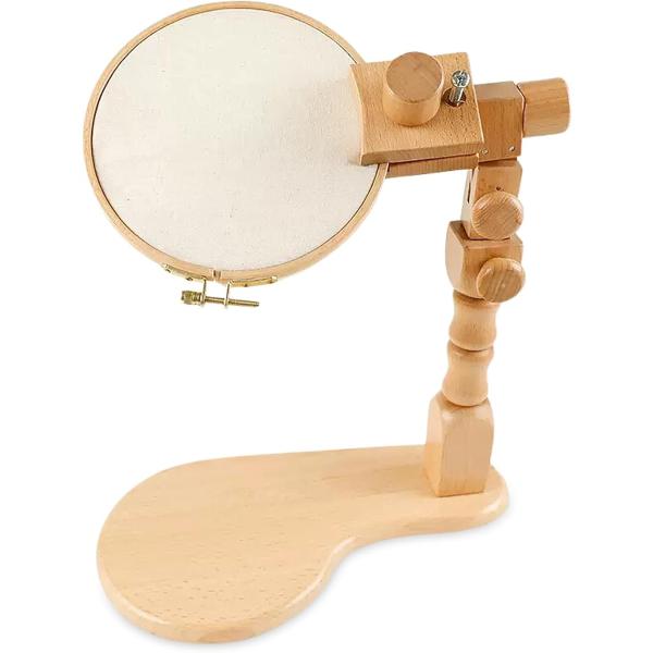 自由な刺繍枠調整 この刺繍枠スタンドは、360度の回転機能に加え、枠自体も360度回転、270度の上下首振りが可能です。これにより、刺繍作業中の手の動きが自由になり、角度や位置を思い通りに調整できます。特に複雑なデザインや長時間の作業でも、...