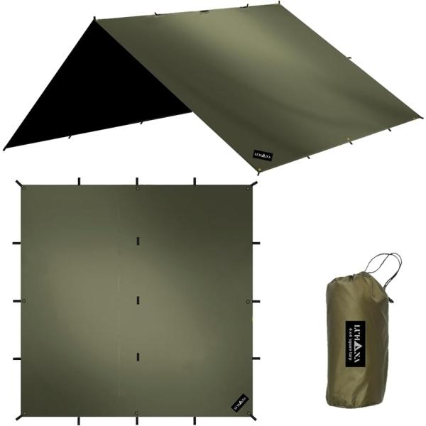 バリエーションコード : 2B904GHXR5「変幻自在なスクエアタープ」 ループ19箇所＆ハトメ8箇所付き、ポールやロープを組み合わせ、天候やシーンに合わせて簡単に自分好みにアレンジできます。また、3つセンターループによって張り方のバリエ...