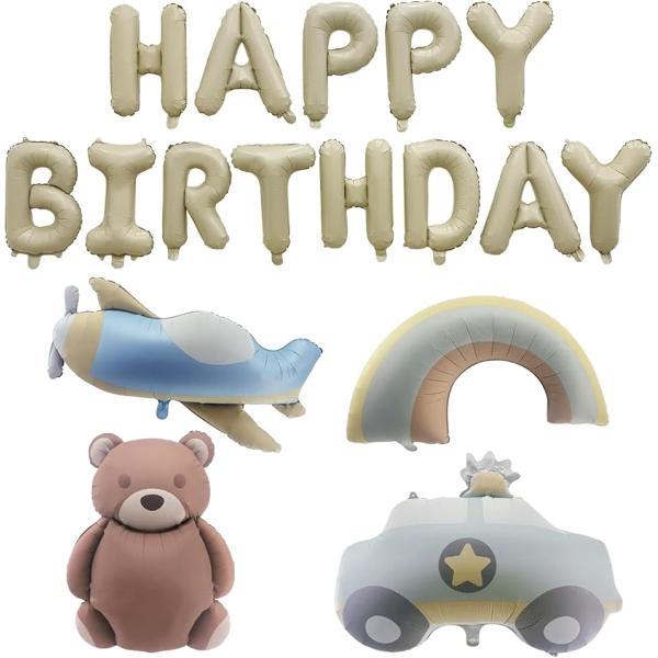 バリエーションコード : 2BJQPSPUQX「セット内容」くすみHAPPY BIRTHDAYバルーンx１、くすみくまバルーン、くすみパトカーバルーン、くすみレインボーバルーン、くすみ飛行機バルーン「これだけで完結」4種類のくすみバルーンや...