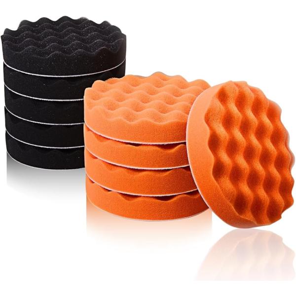 バリエーションコード : 2B981LQGFD愛車に傷を与えない電動ポリッシャー用のスポンジバフたくさん使える2色、10個セット。洗車やワックスがけ、コンパウンド、研磨、などに使えます。サイズ：直径100mm、厚み30mm　パッケージ総重量...