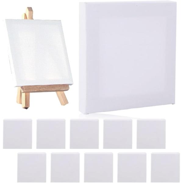 「サイズ」10cmx10cm「重量」100g「材質」画布 綿、フレーム 木材 「色」白「セット内容」12個セット ＊イーゼルは付きません絵画やアート作品などで使用できるキャンバスボード、12個セットです。高品質の100%綿を使用したキャンバ...