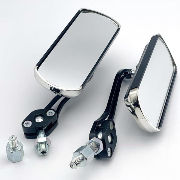 バリエーションコード : 2B9JQ0RYW0バイク カスタム ドレスアップにおすすめレトロ クラシック アルミ フレーム ミラーです。オシャレで高機能なアルミ製フレームのバックミラーです。ショートタイプでスリムなデザイン、すり抜け性能抜群...