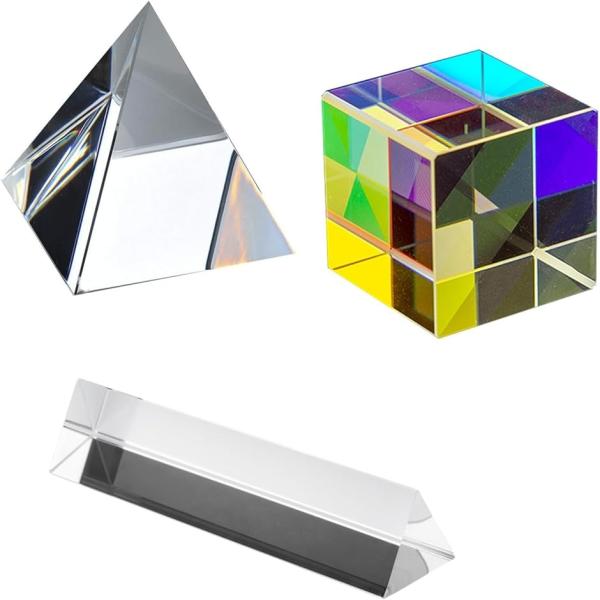 バリエーションコード : 2B9O1GWGSK光学ガラスで作られた美しい三つの異なる形のプリズムセットです。光学の基本原理を学ぶための教育ツールとして、またはインテリアとしてもお使いいただけます。三角プリズム、角柱プリズム、立方体プリズムが...