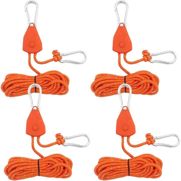 バリエーションコード : 2B9O1F36Q4「簡単設営。ロープラチェット」テントやタープの設営が驚くほど簡単に。カラビナをペグに引っかけてロープを引くだけ。ロープワークが苦手な方でも、3ステップで素早く張ることができます。「多用途で便利。...