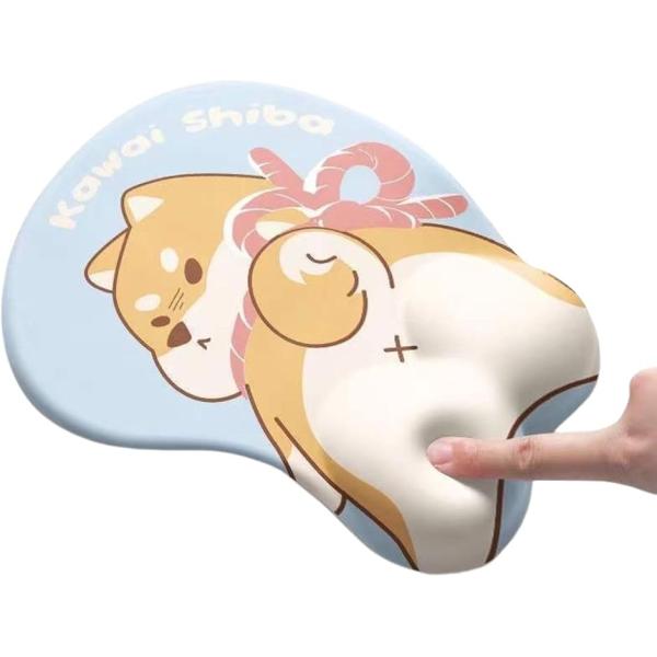 バリエーションコード : 2B9OUKIVUJ人間工学に基づいた設計の柴犬デザインマウスパッド。手首部分に低反発・弾性シリコン素材を使用し、衝撃を吸収して疲れを軽減。可愛い柴犬デザインで癒されながら快適に作業ができます。高品質のエラストマー...
