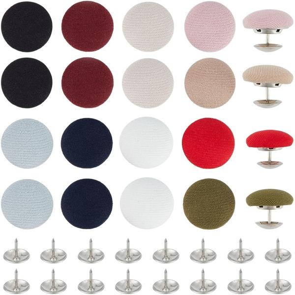 パッケージ内容：固定ピン20本；桃、ライトブルー、ダークレッド、紺色、ホワイト、ブラック、レッド、ピンク、オリーブ、各色の2個を含む合計20個のボタンは、さまざまなカラーマッチングのニーズを満たすことができます。サイズの詳細：ボタンの交換サ...