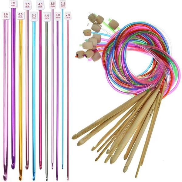 初心者から上級者まで。カラフルなアフガン編み針セットアフガン編み、かぎ針編み、レース編みなど、様々な編み方が楽しめる編み針セット色で区別できるから使いやすい。初心者でも安心の編みツールセットで、編み物を始めましょう。軽量で丈夫なアルミ製のか...