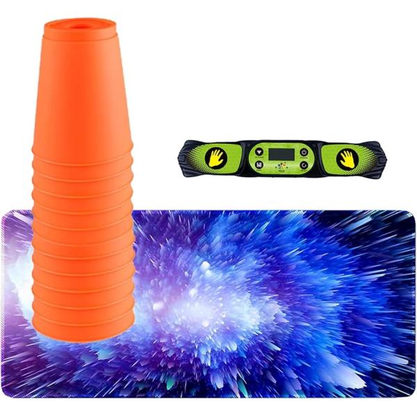 バリエーションコード : 2B9LF4VX02すぐに始められるスポーツスタッキングセット。カップ12個 ＆ マットのセットです。スポーツスタッキングは、12個のカップを様々なやり方で積んだり崩したりしながら、集中力と瞬発力を育み、スピードを...