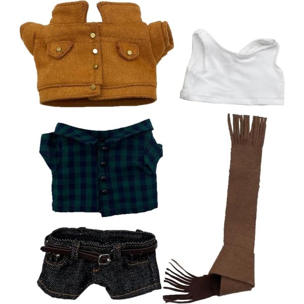 バリエーションコード : 2B9PWSQKH4ぬいぐるみ用のジャケット・デニムパンツ・シャツ・タンクトップ・マフラーの5点セットです。「 適用サイズ 」約15cm・20cm綿人形「 セット内容 」ジャケット・デニムパンツ・シャツ・タンクトッ...