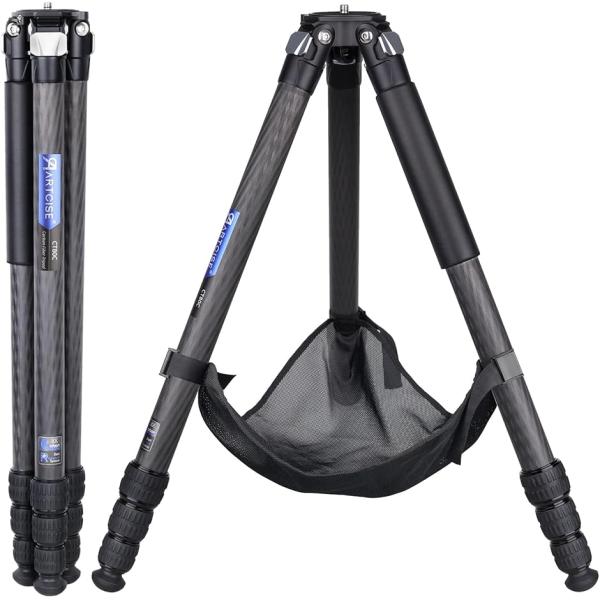 「コンパクトで持ち運びトラベルカーボン三脚」新しいコンパクト結構を採用して、収納直径は8.4cmだけです。三脚バッグを贈って、持ち運びに便利です。4段伸縮の管経：32.5ｍｍ-29ｍｍ-25.6ｍｍ-22ｍｍ、大きく重い超望遠レンズ、野生動...