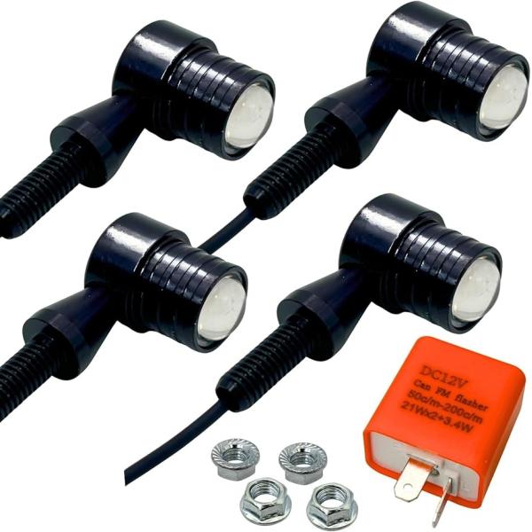 バリエーションコード : 2B9SKYK302「抜群の汎用性」小型でスタイリッシュなブレット（砲弾）型LEDウインカー4個セットです。主にハーレーには抜群のフィット感で、その他にもネイキッドやスポーツ、アメリカン、カフェレーサー、クラシック...