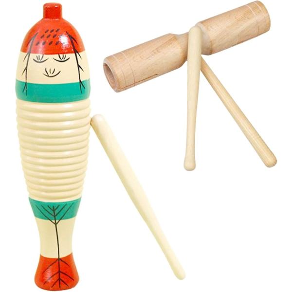 ギロ ウッドブロック 楽器：叩いたり、こすったり、強弱をつけるだけの簡単に使える楽器で、子供のリズム感や音楽感覚を楽しさを通じて体感できる、民族楽器のギロとウッドブロックのセットです。ウッドブロックが、笑いと感動の音楽の旅へ誘います。左右で...