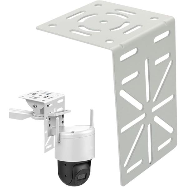 防犯カメラをポールや壁面に設置する際に重宝する取り付けマウントです。耐久性に優れた金属製により、雨や雪に濡れても錆びにくいため屋外でも気兼ねなくお使いいただけます。取り付けマウントは特殊なL字型を採用しており、防犯カメラを上部と側面の計2台...