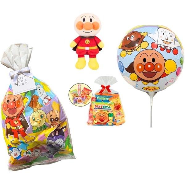 バリエーションコード : 2B9WP8TI1H「アンパンマン ギフト詰め合わせ」ぬいぐるみ・スティック付きバルーン・アンパンマンお菓子詰め合わせセット／お誕生日プレゼント・ギフト　幼稚園　保育園アンパンマン好きにはたまらないギフトセットです...