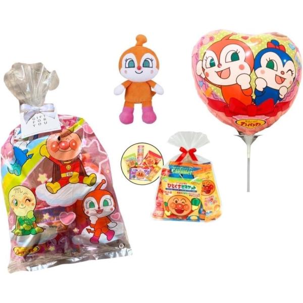 バリエーションコード : 2B9WP8TI1H「ドキンちゃん ギフト詰め合わせ」ぬいぐるみ・スティック付きバルーン・アンパンマンお菓子詰め合わせセット／お誕生日プレゼント・ギフト　幼稚園　保育園ドキンちゃん好きにはたまらないクリスマスセット...