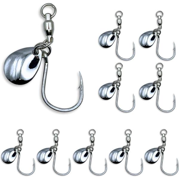 バリエーションコード : 2B9WS24FWP「シングルフック付きコロラドブレード」ブレードジギングに最適なコロラドブレード＋シングルフック10個セットです。高品質ステンレス製でフッ素コート仕様により錆びにくく、長持ちする本格的な仕様。コス...