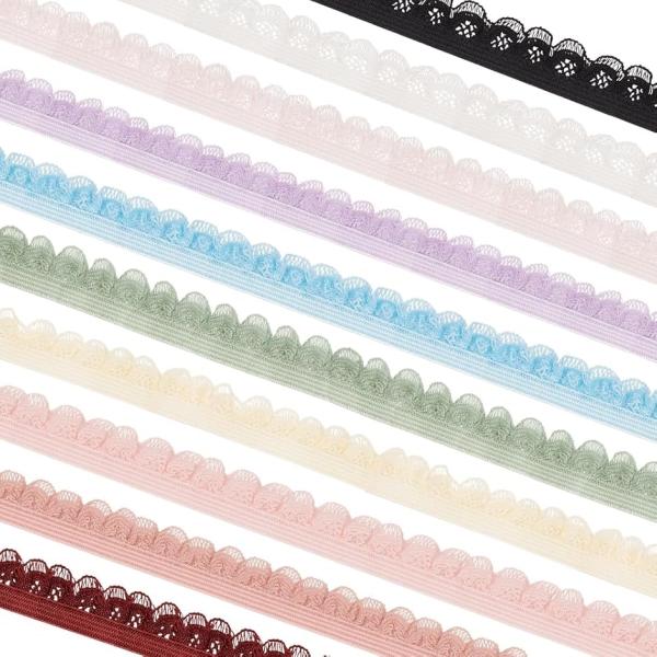 バリエーションコード : 2B9XUU0J6Sサイズ参考：この製品には、10色のレースゴムバンドが10本入っており、各ゴムバンドの長さは1.83m、幅は13mmで、合計18.3ｍです。材質：レースゴムはナイロン製で、耐久性と伸縮性を確保。無...