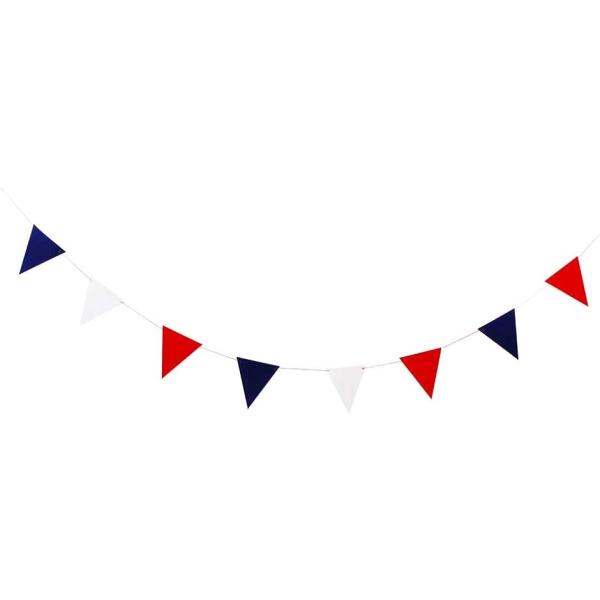 フランスカラーとしてもお馴染みのホワイト・レッド・ブルーの3色をフェルトの生地で仕上げたオシャレで可愛いフラッグガーランドです。三角旗はどんなデコレーションとも相性がよく、お誕生日パーティーやイベントだけでなく、お部屋や子供部屋のインテリア...