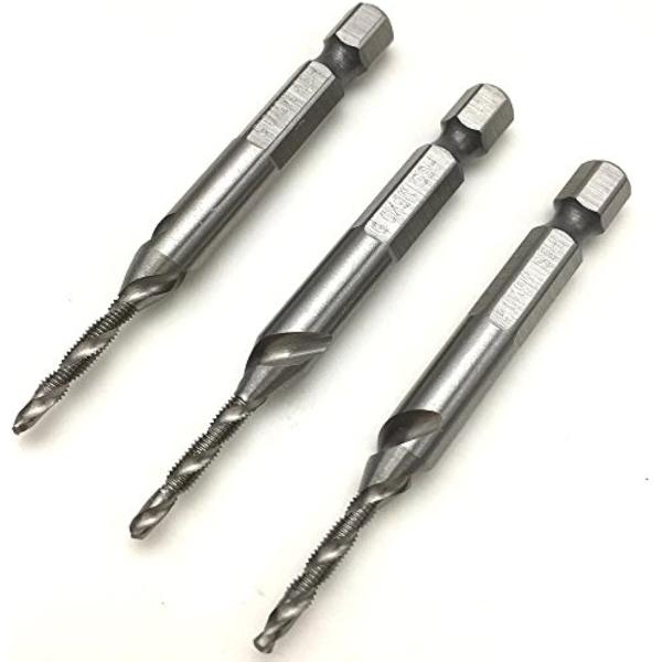 バリエーションコード : 2BFXPKRUBL選べる 汎用 超硬 HSS 鋼 ドリルタップ 3本セット 六角軸 穴開け ネジ切りセット耐摩耗性に優れたハイス鋼（HSS) ドリルタップセットです。インパクトドライバーなどの正逆回転付機種に取り...