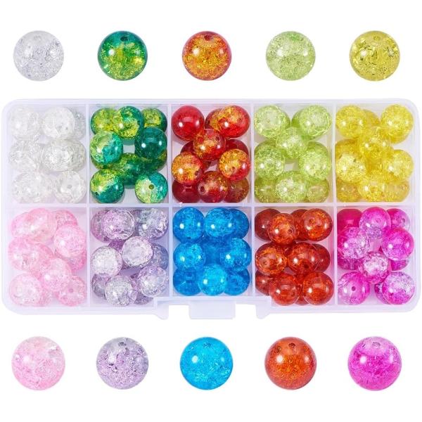 バリエーションコード : 2BFXV7H7M3・10mm10色100個のガラスビーズセット：10色で各色10個で合計約100個のお得な大容量の10mmガラスビーズセットです。盛りだくさんのカラーバリエーションは魅力、赤、緑、青、紫、黄、ピン...