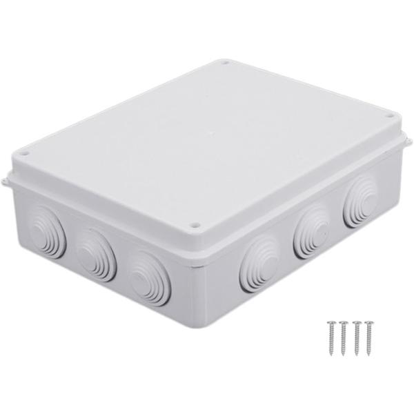 ・IP65防水規格ジャンクションボックスです。255x200x80mmサイズ。ABS新素材を採用し高強度、高耐久性で屋内屋外を問わず幅広い設置場所に適応する電気ボックスです。ノックアウトを12個設置しており現場で配線用穴あけ作業不要で取付け...